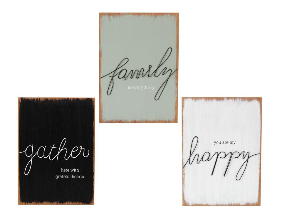 Minimal Text Wall Art, 10" x 14", 3 Assorted Designs
