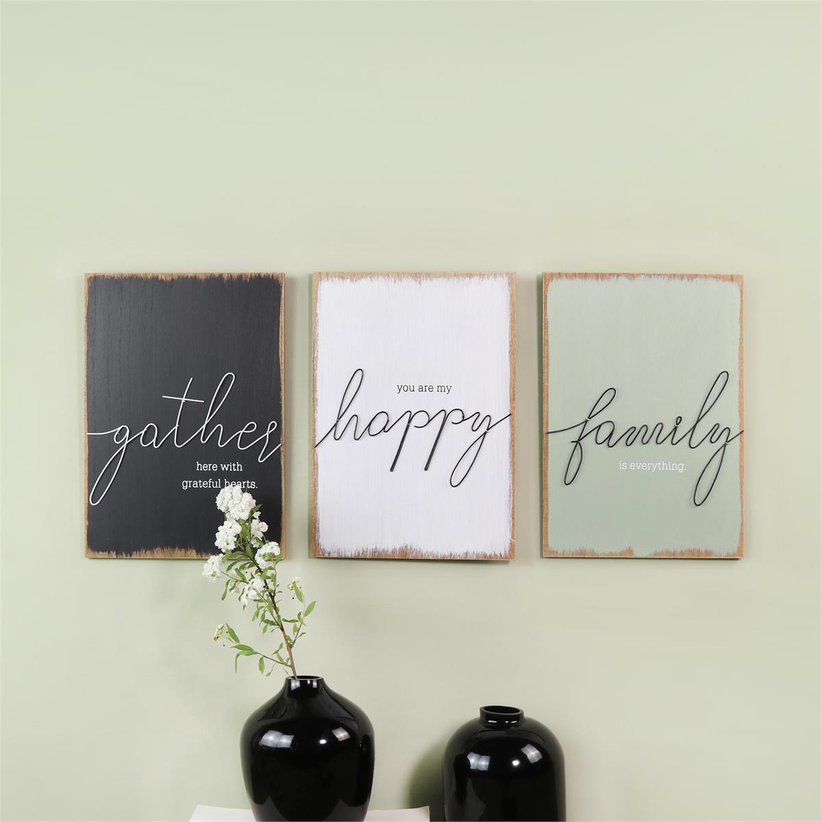 Minimal Text Wall Art, 10" x 14", 3 Assorted Designs