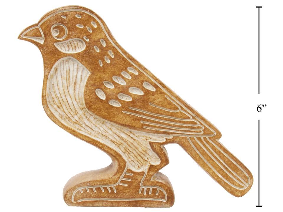 True North Carved Bird, 6.25"H, polyresin, bubble