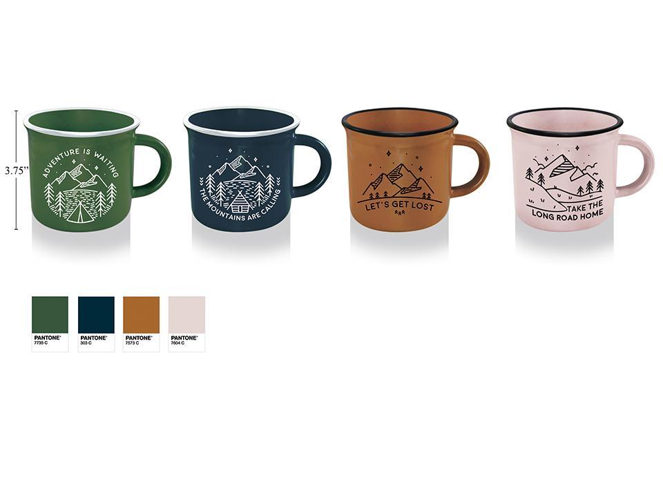 True North Printed Mug, dolomite, 16oz, 4 Asst (Adv/Mount/Road/