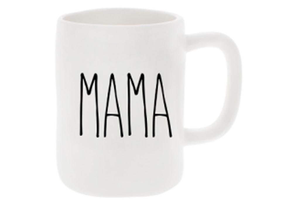 Farmhouse Modern Ceramic Mug, "Mama", 18oz, bubble