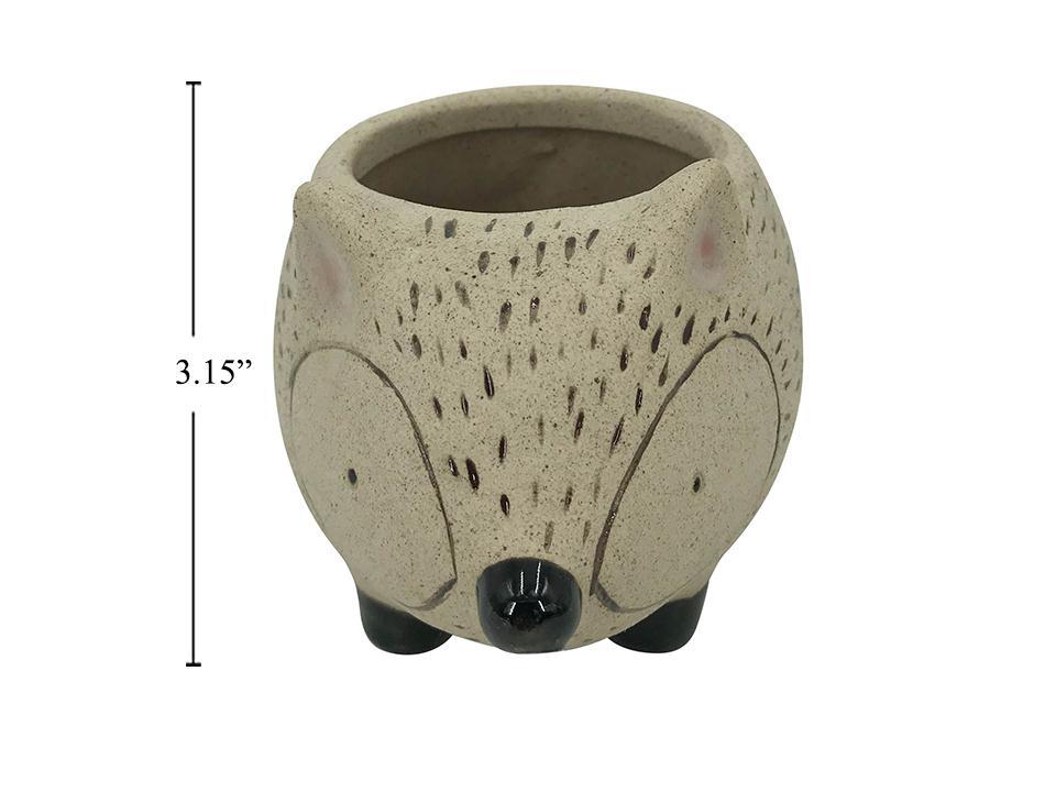 Hedgehog Ceramic Planter, 4.65x 3.35x3.15", bubble+bbx
