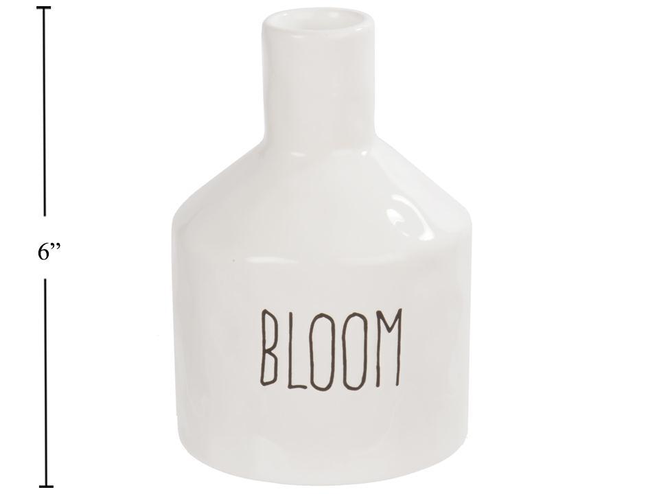 Farmhouse Modern Ceramic Bloom' Vase, 5.75"H, bubble