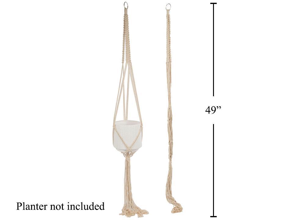 Boho Macrame Hanging Pot Holder,49" , without pot, wrapband