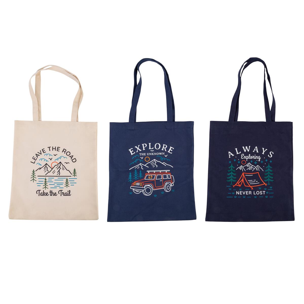 True North Canvas Tote Bag, 1-sided screen print, 3 Assorted Designs ...