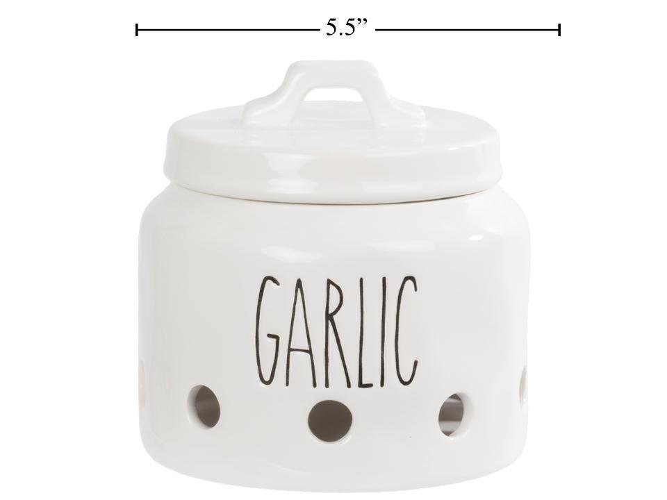 Farmhouse Modern Ceramic Garlic Jar bbx