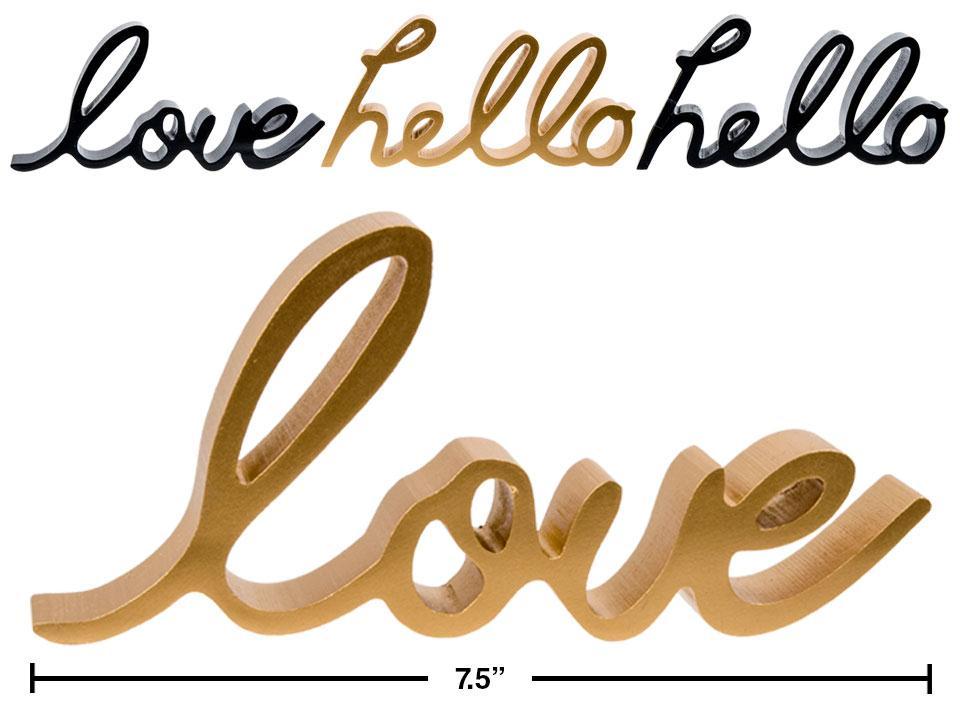 Cursive Text Wood Decor, 2 styles, 2 cols