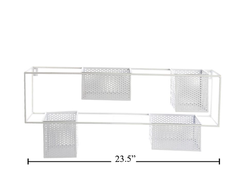 Wall Sliding Storage, Metal, White, 23.5x4.25x6", shippable box
