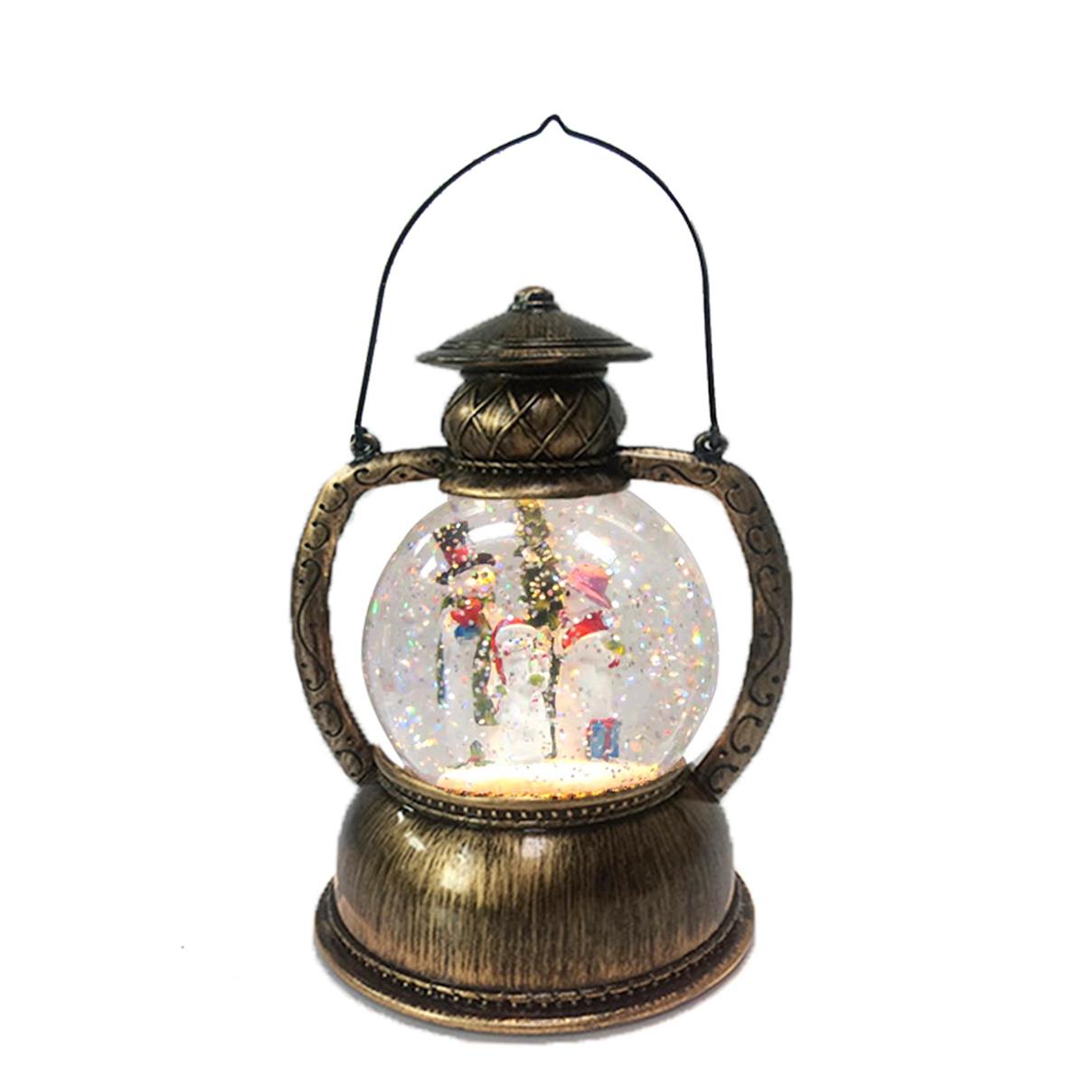 Deco N. LED 8" Xmas Light-Up & Swirling Lantern Decor, cht