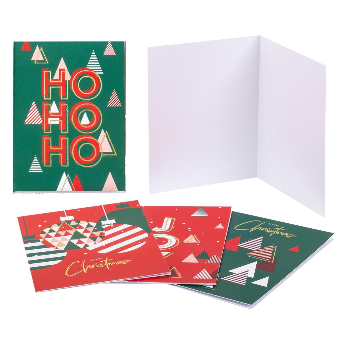 Paper T. Xmas 24ct. Xmas Cards, Boxed, 4ct, 4-to-View, 20/PDQ