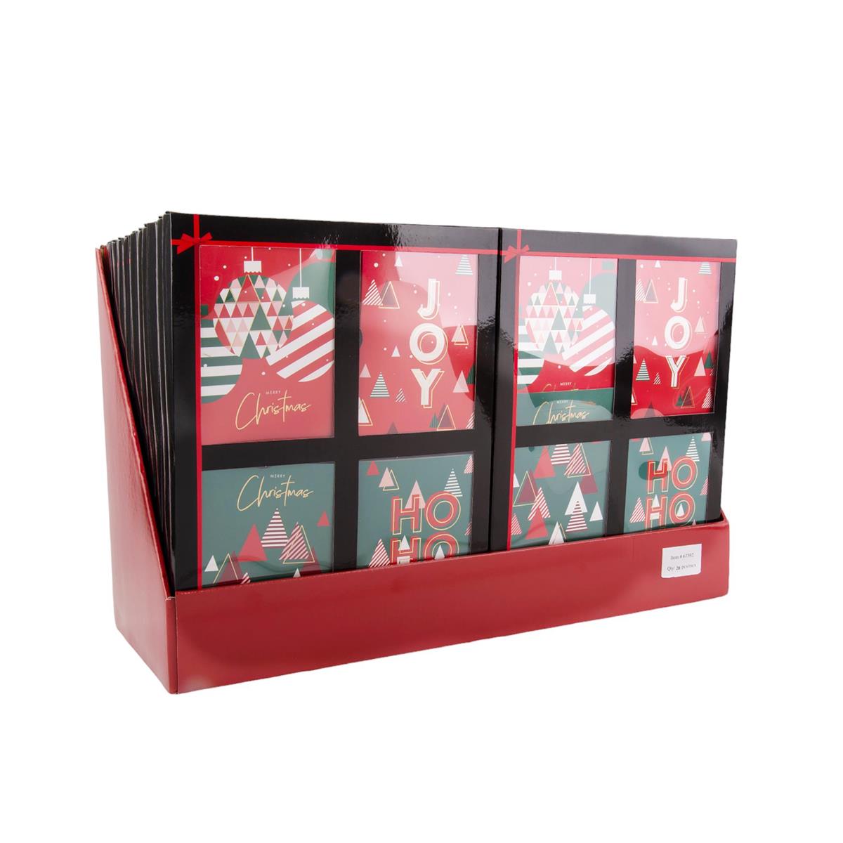 Paper T. Xmas 24ct. Xmas Cards, Boxed, 4ct, 4-to-View, 20/PDQ