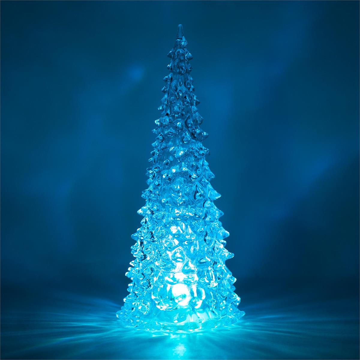 Deco N. B/O 3.75" LED Xmas Tree Decor, colour changing, 12/dsp