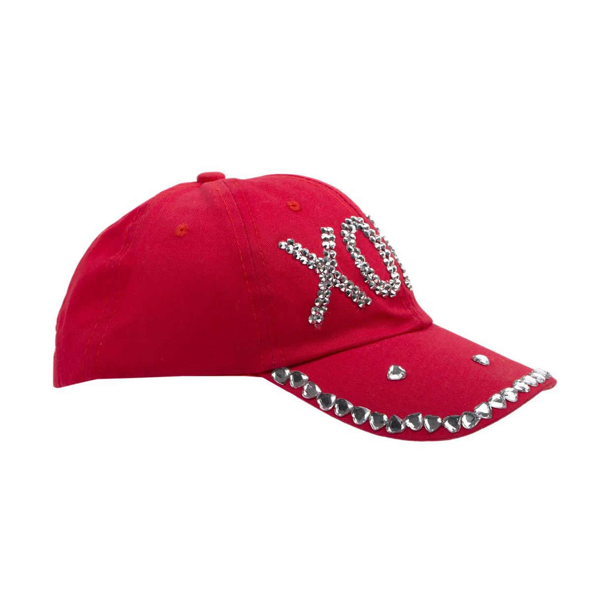 V'tines Studded Baseball Cap,"XOXO" , j-hook w/tag
