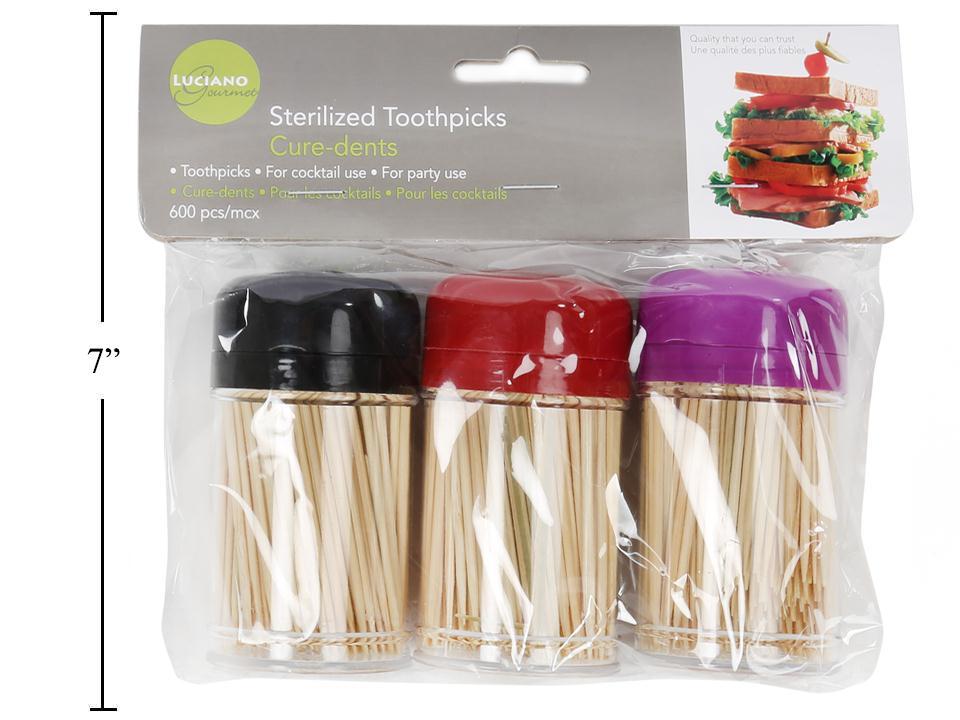 L.Gourmet 3-pk Sterilie Toothpick, 200pcs/pack, pvc bag w/ header(CS)