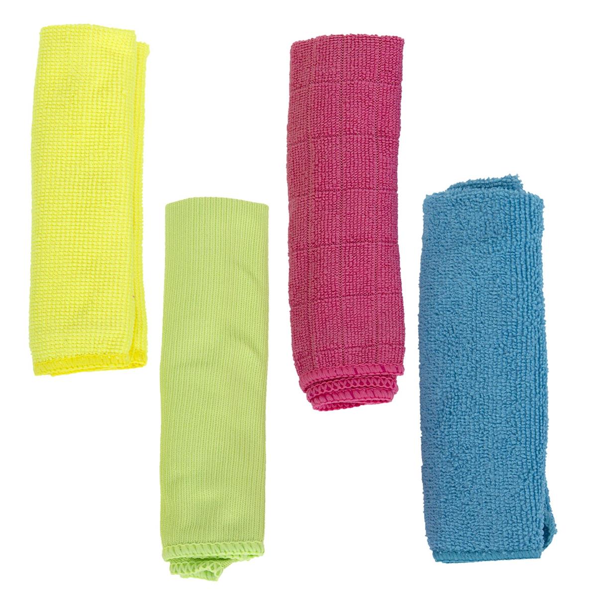 L.Gourmet 4-pk Microfibre Cleaning Cloth,11.75x11.75",col.box(CS)