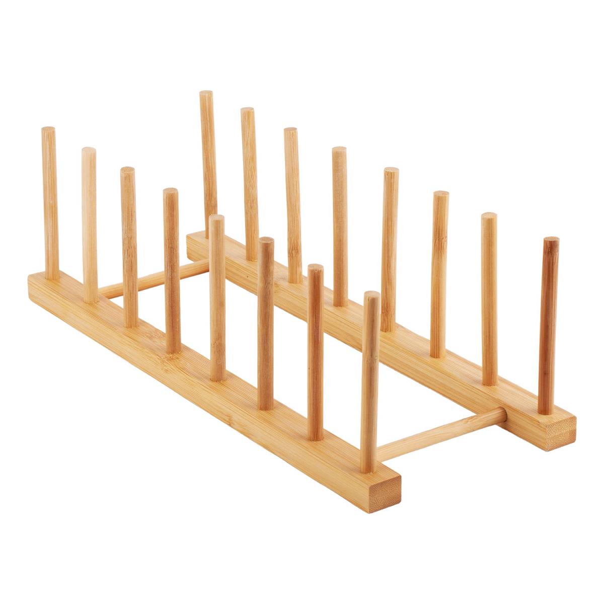L.Gourmet Bamboo Dish Drying Rack, K/D, 33.5x12.5cm, shrink, col.label