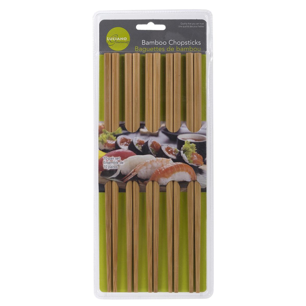 L. Gourmet,10-pair Bamboo Chopstick Clamshell (CS)