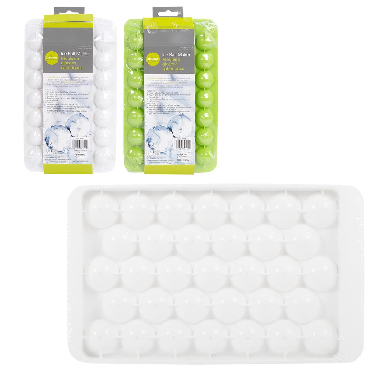 L.Gourmet Ice Ball Tray, shrink wrap w/ insert
