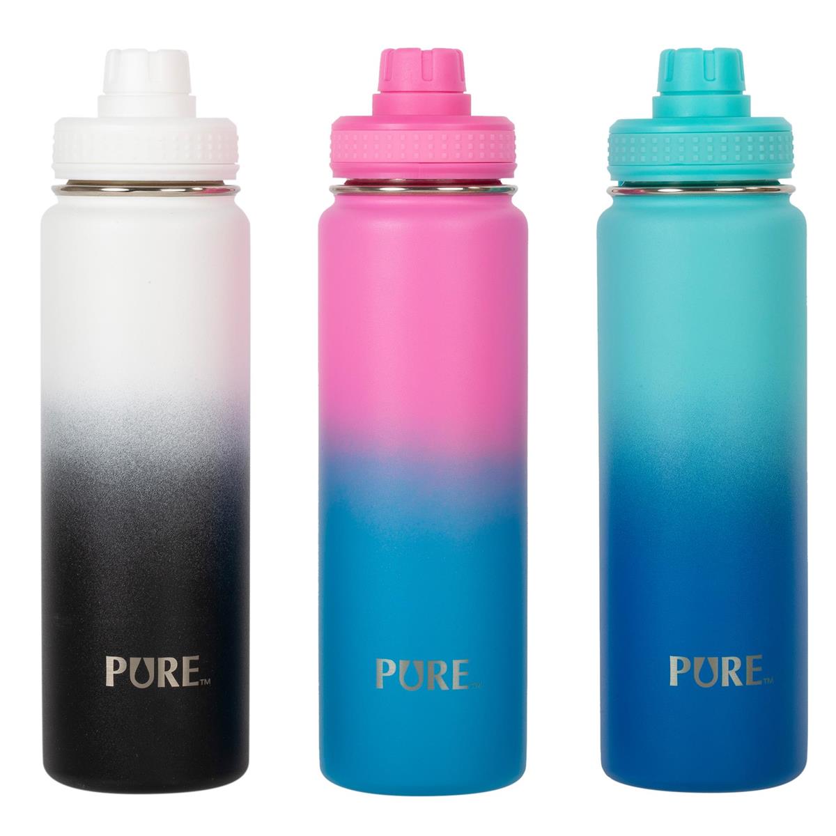 PURE 720ml Thermal SS Bottle w/ Spout Lid&Handle,3c(ambient),6/PDQ (#70916)