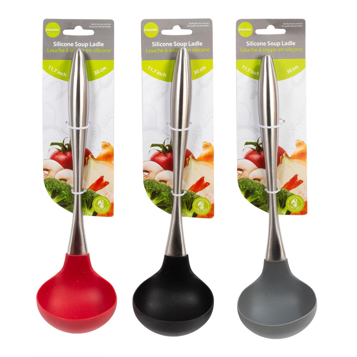 L.Gourmet Stainless Steel Silicone Soup Ladle, 3 colors, t.o.c.(CP)