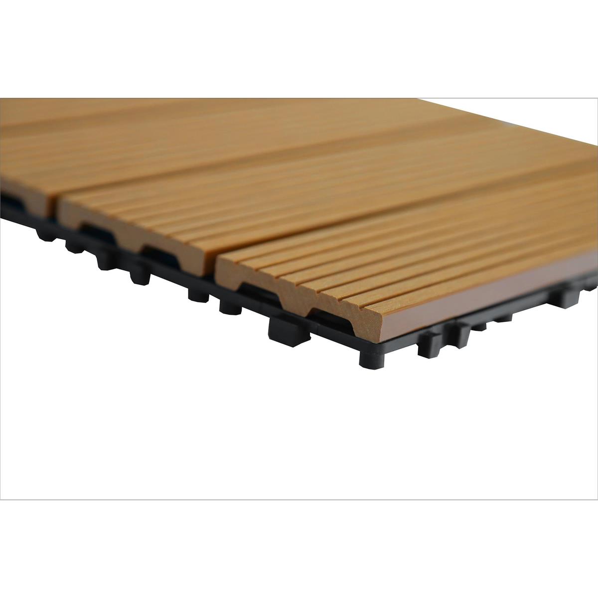 Master Pro, 9-PC Decking Tiles WPC, Teak color, 11.8"x11.8"x0.8"