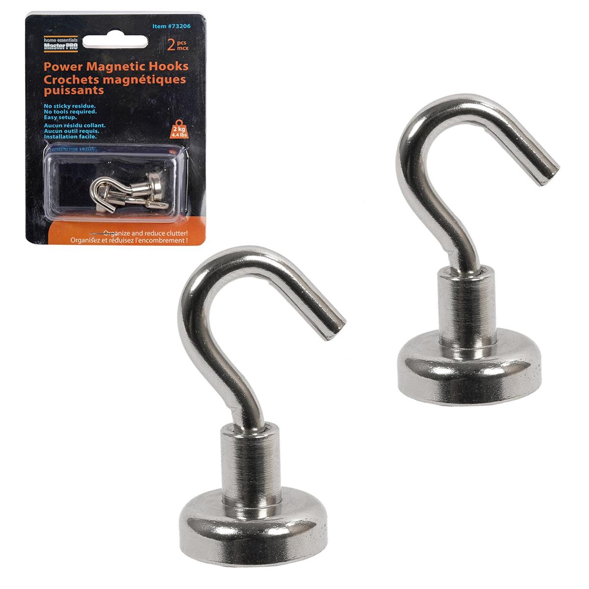 H.E. Master Pro 2-PC Magnetic Hooks Capacity: 2kg, Blister insert card