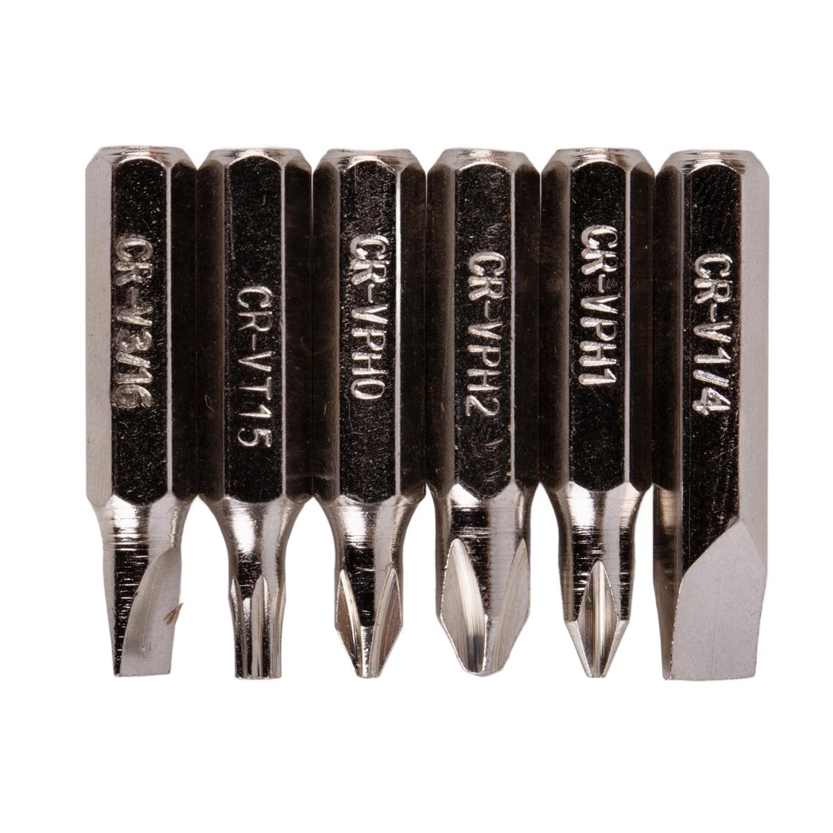 H.E.M.P. Screwdriver Set with 6 Bits. Double blister, 6/dsp