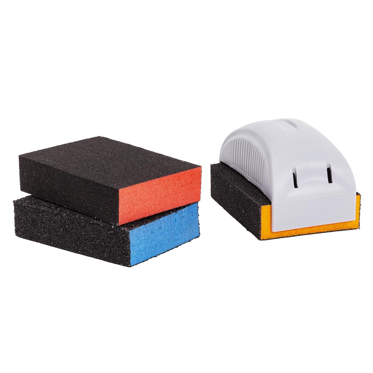 H.E. Paint Pro,Set/4 Hand Sanding Block Kit w/ Handle,Grit:60/120/180