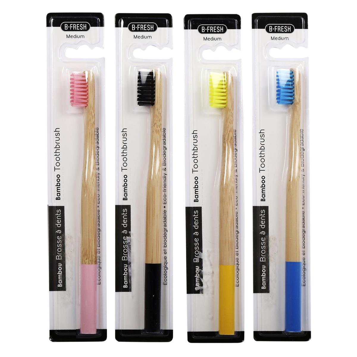 Bodico, Bamboo Toothbrush 4 asst col, blister card