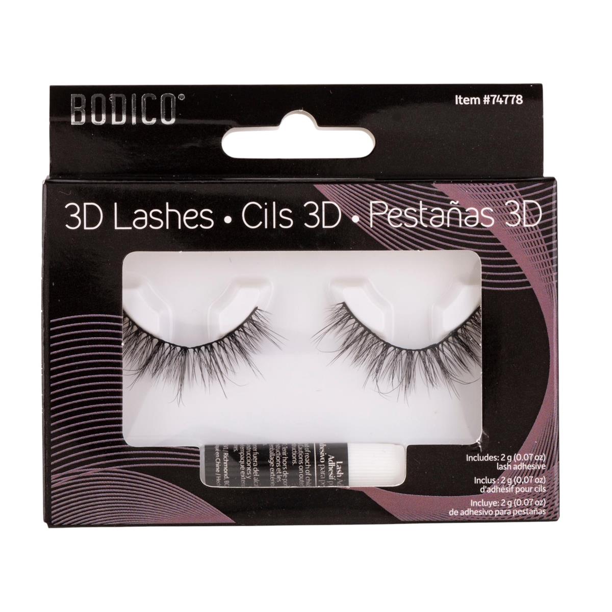 Bodico, 3D Barbie Eyelashes, with adhesive, col box
