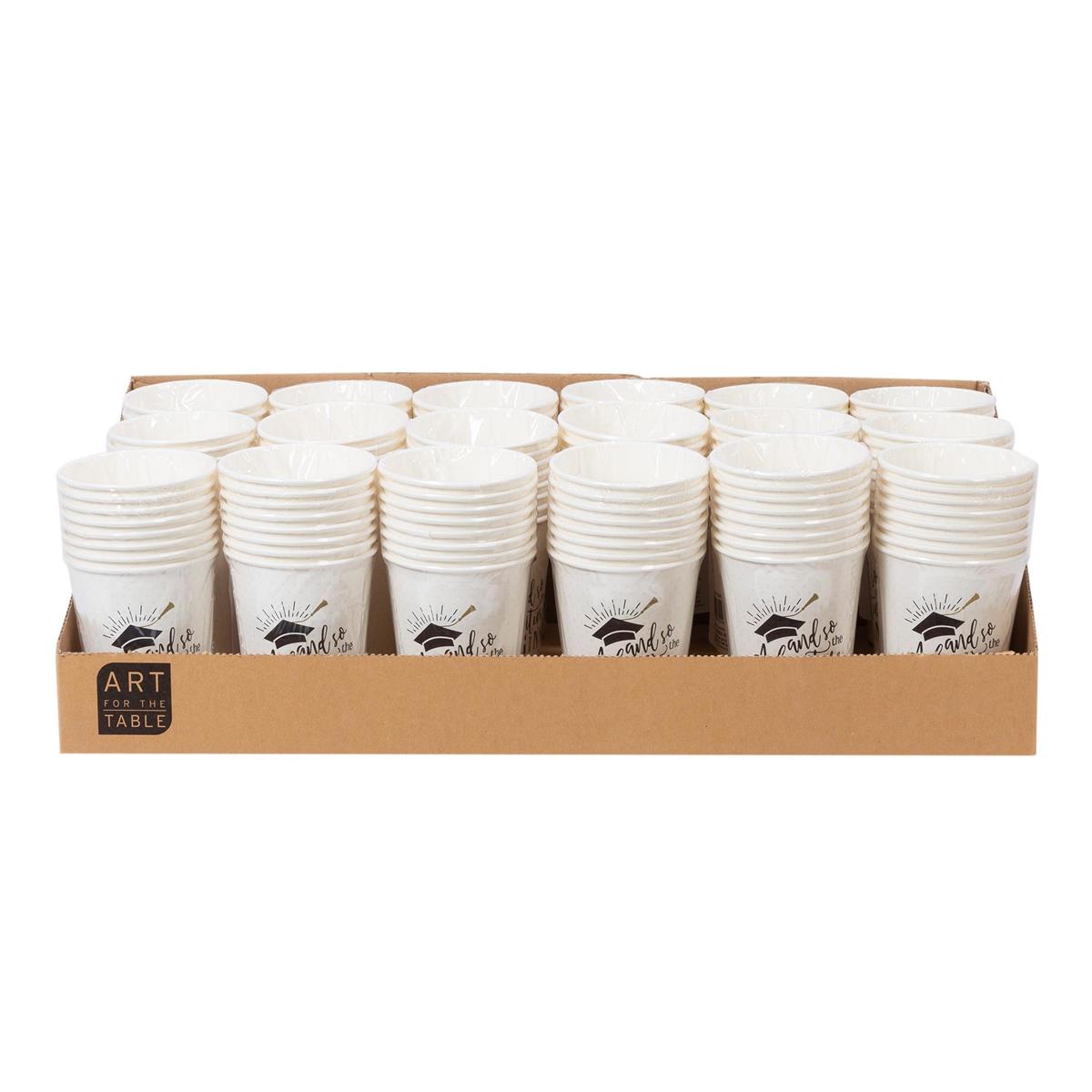 Graduation 8ct.-9oz. Paper Cups, 18/PDQ, shrink w/Colour label