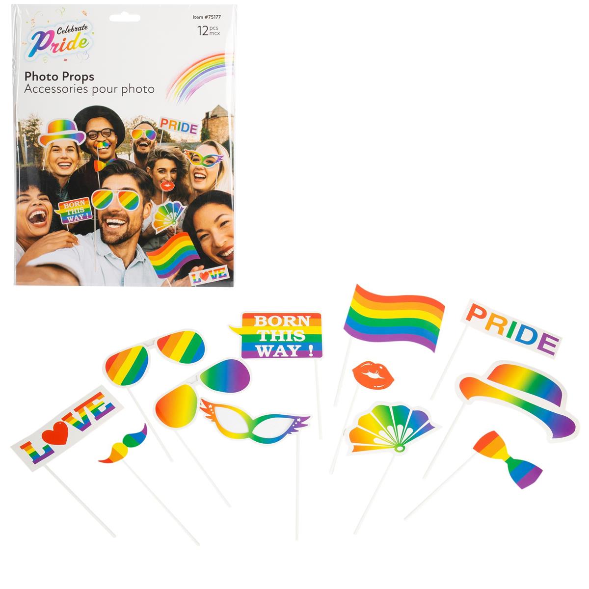 Celebrate Pride Photo Props, 12pk, W/Colour Insert