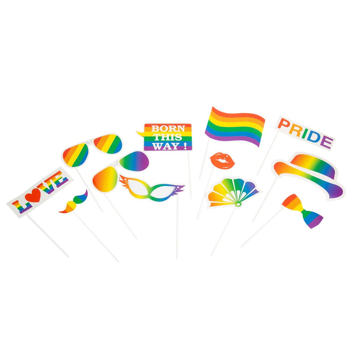 Celebrate Pride Photo Props, 12pk, W/Colour Insert