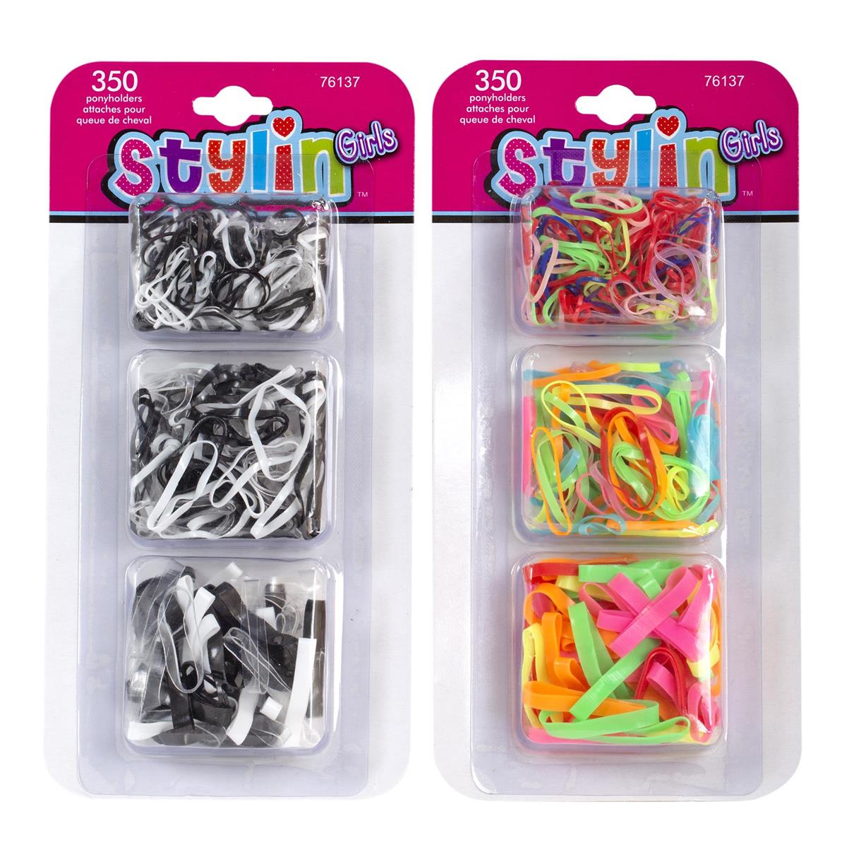Stylin G, 350p Rubber Ponyholders Mixed Size, 2 asst, hc