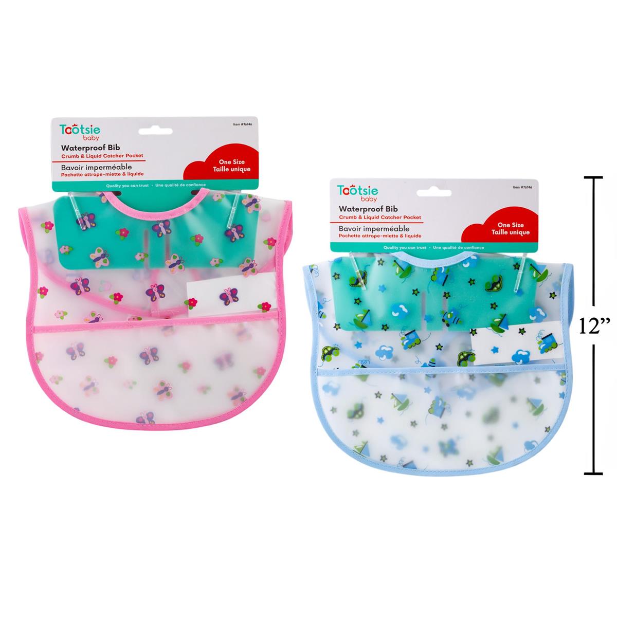 Tootsie Baby, 1-pc Printed EVA Bib w/Pocket, 2 col., h/c