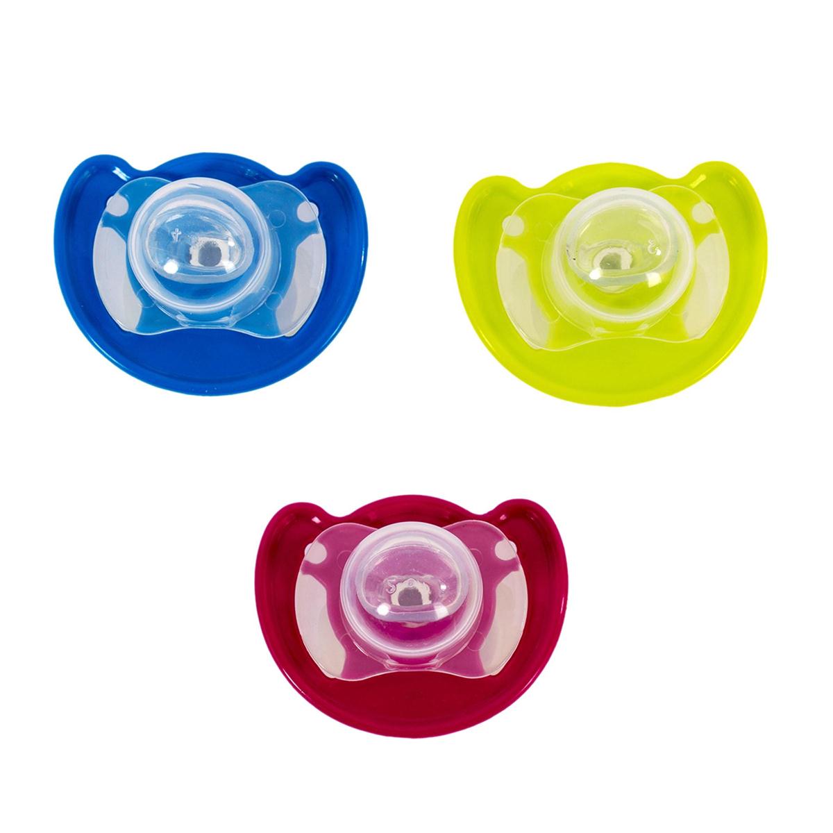 Tootsie Baby,1-pk Baby Silicone Pacifiers with cover,b/c,3 colours