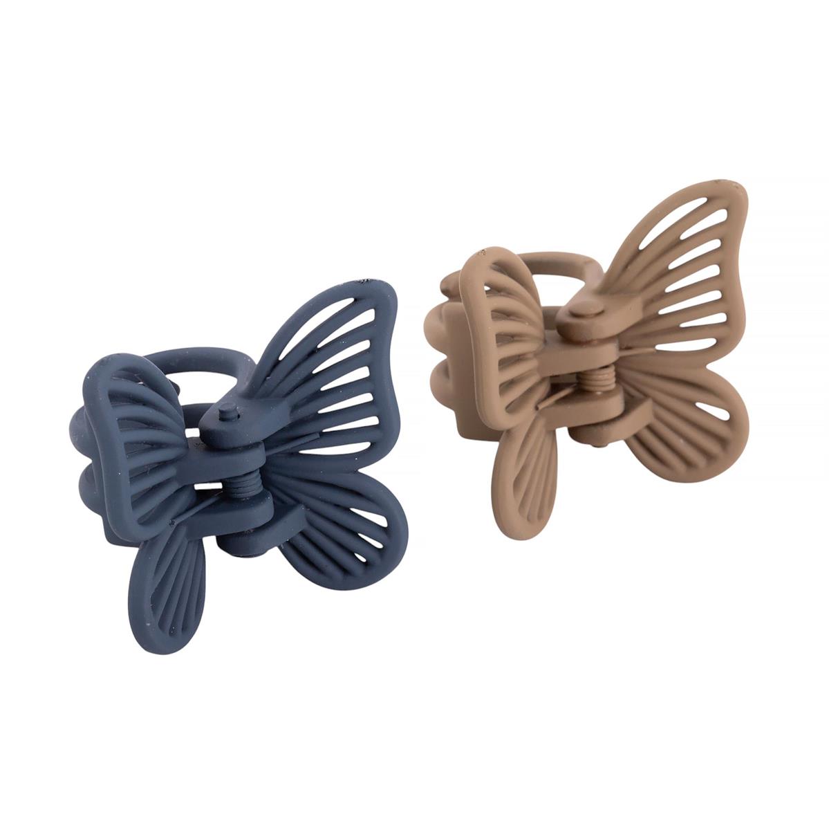 Stylin, 4-pc Matte Butterfly Clips ,small, 2-asst, hc