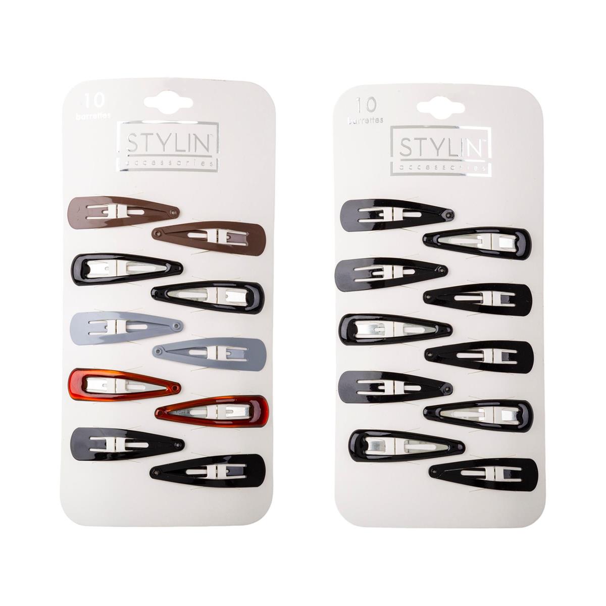 Stylin, 10-pc Neutral Snap Barrette , hc