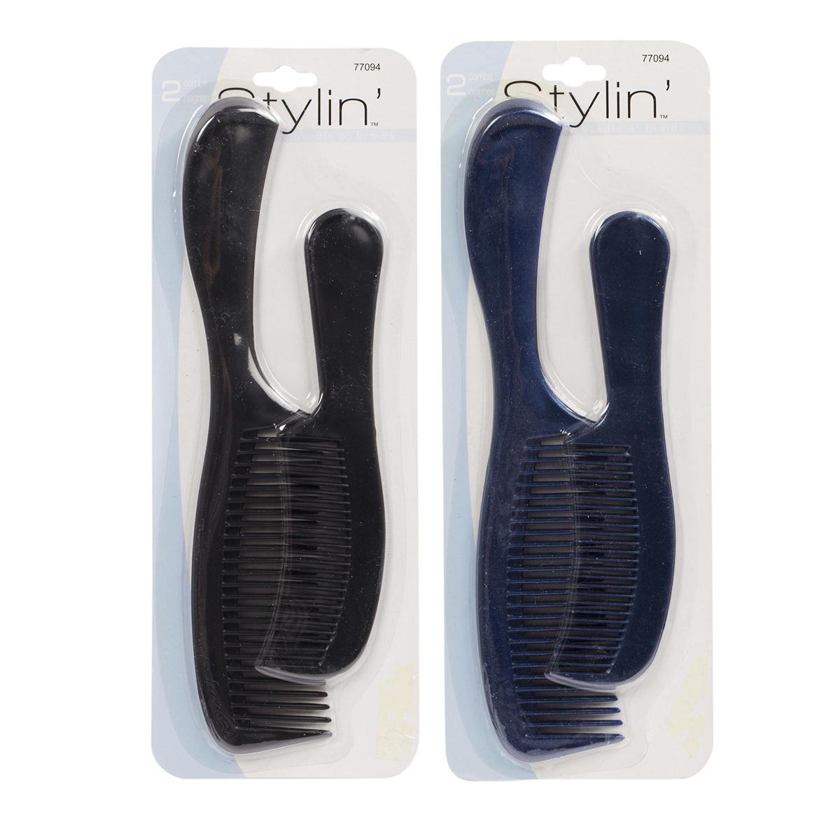 Stylin 2-pc Comb Set, 3 col., b/c