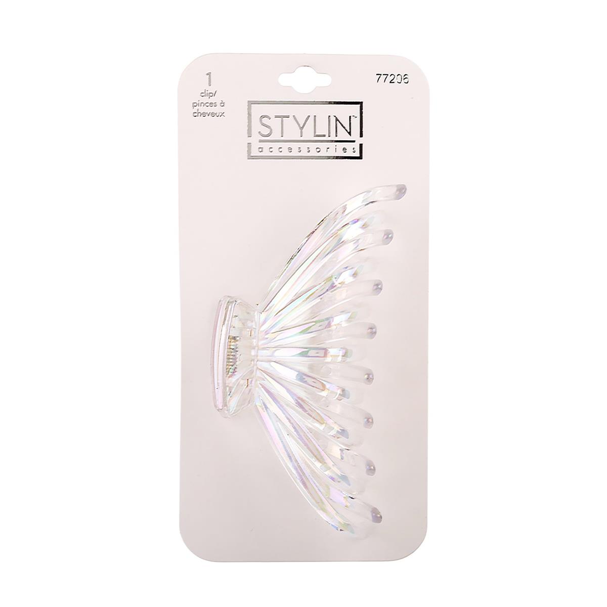 Stylin, 12cm Clear Iridescent Claw Clip, h/c