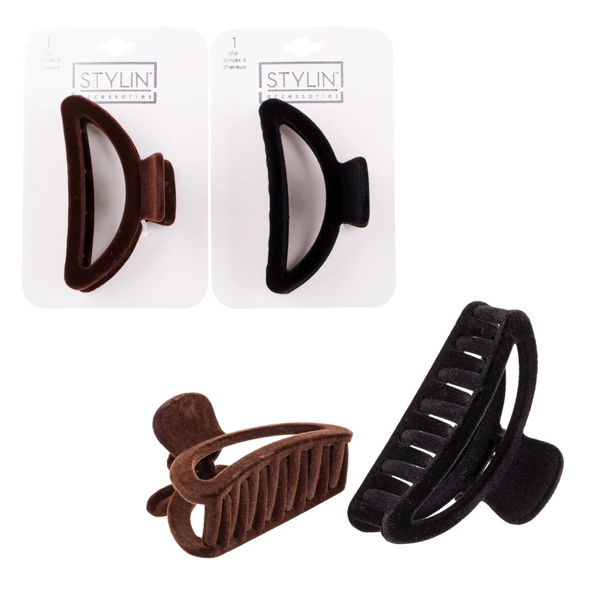Stylin, Minimal Claw Clips w/ Flocking 2-asst, hc