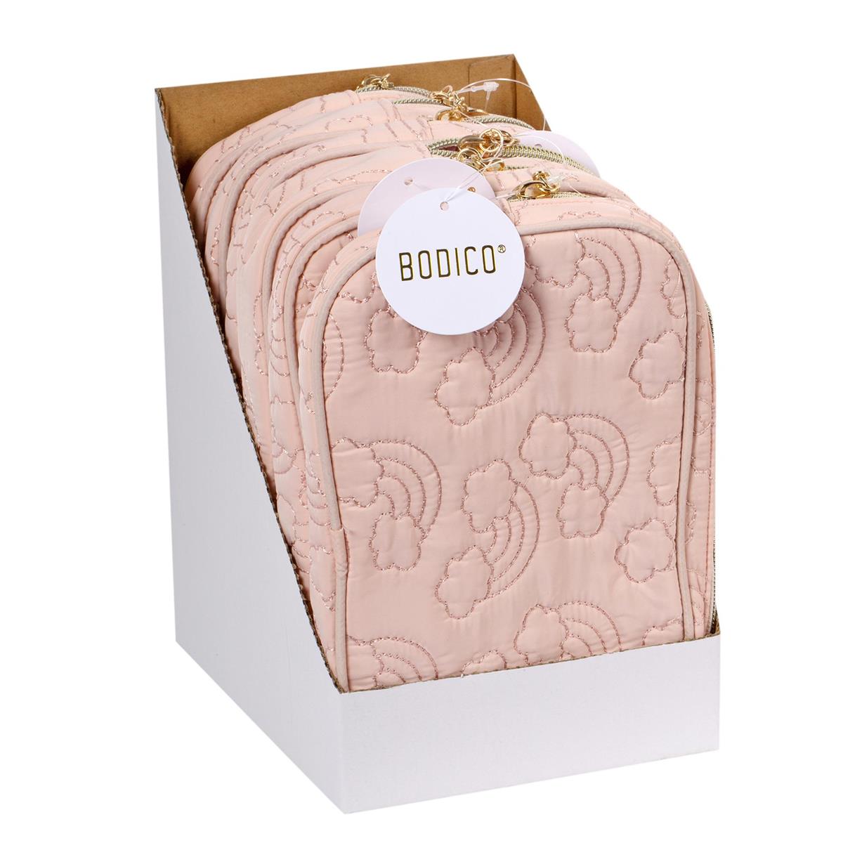 Bodico, Cosmetic Bag, soft pink, rainbow, 20X4X13cm, 6/PDQ