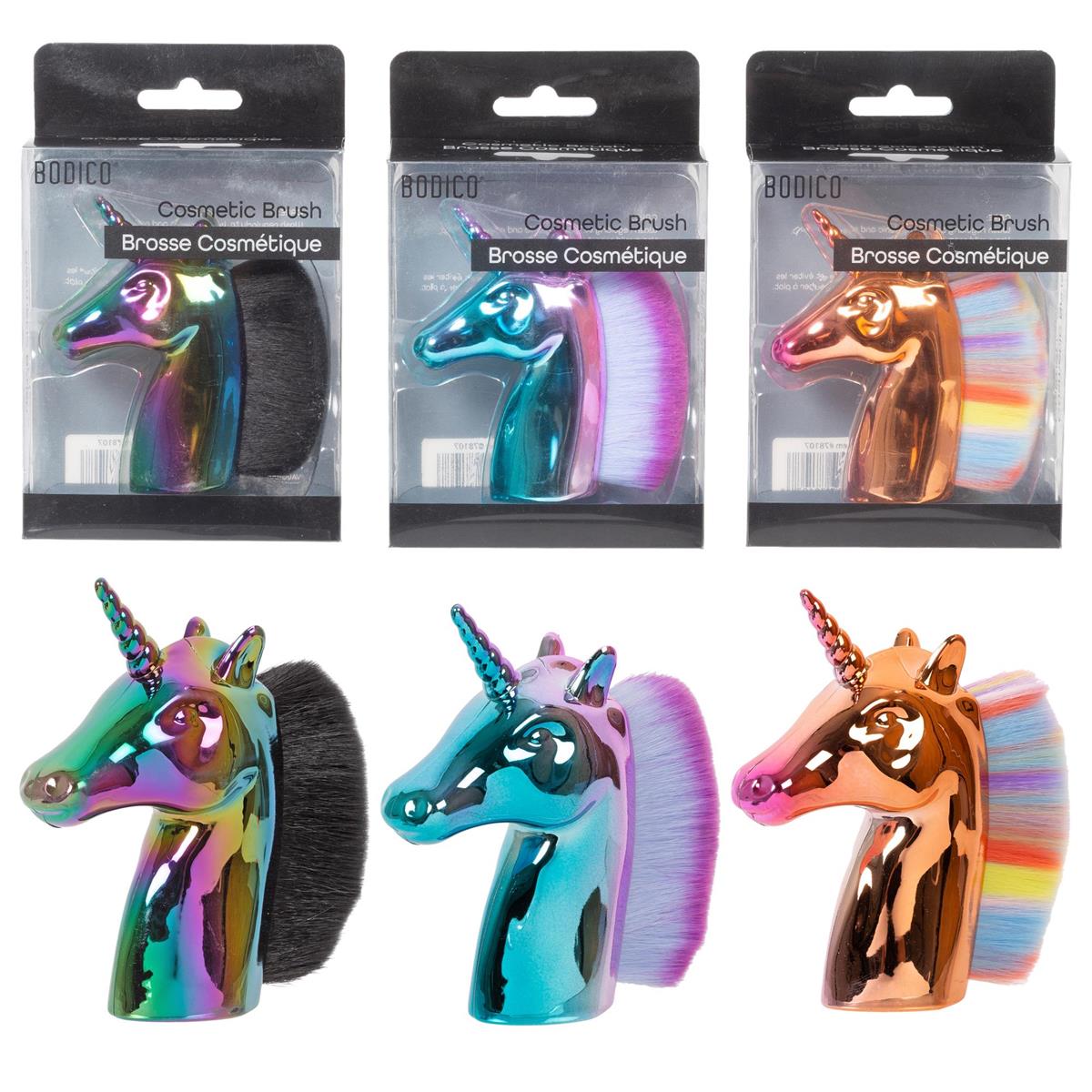 Bodico, Unicorn Cosmetic Brush 3 asst, PVC box