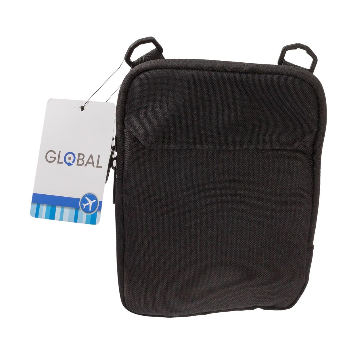 Global, Slim Day Bag, zipper pocket black, 14*19*2cm, hang tag