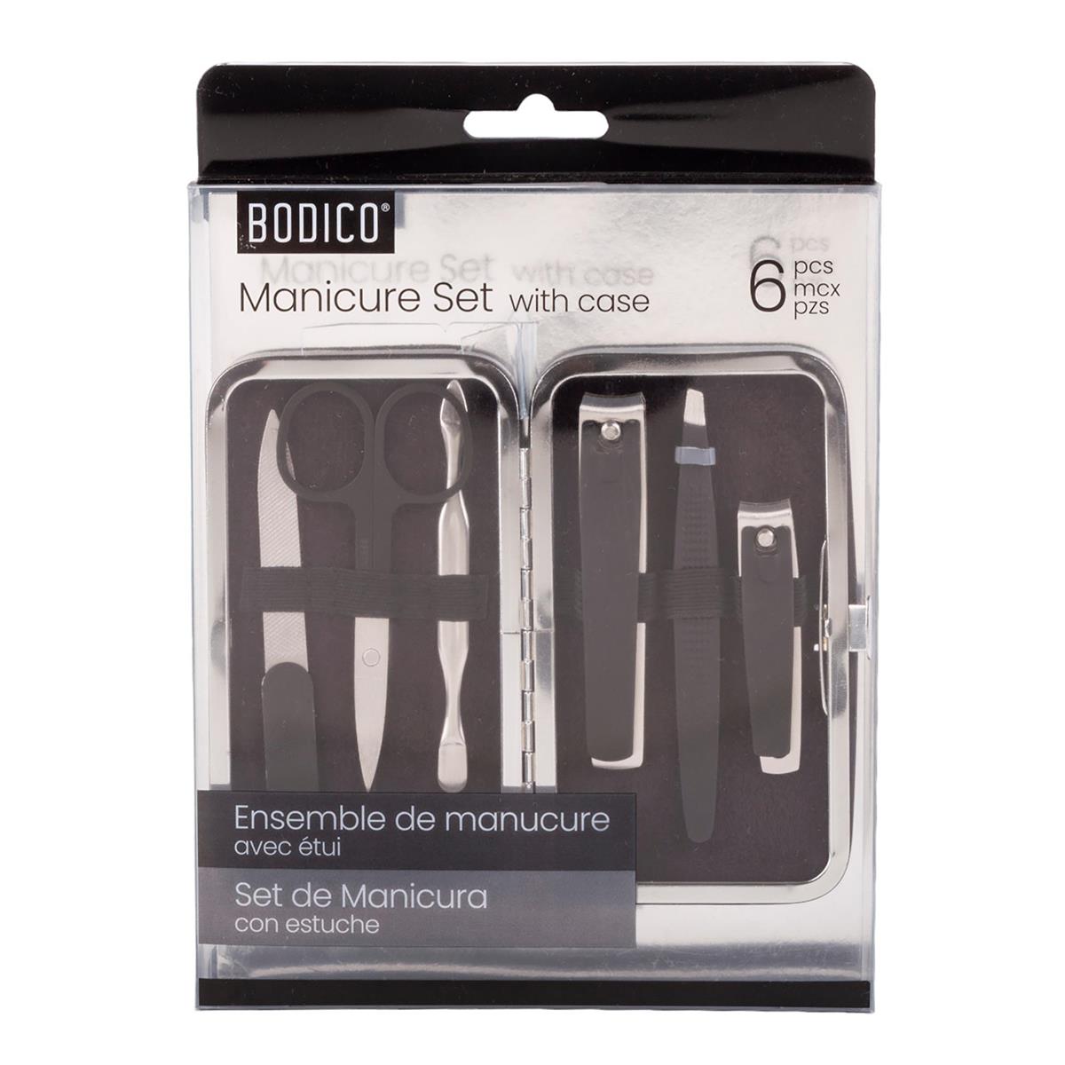 Bodico, Men's Matte Manicure Set 6-pc, PVC box