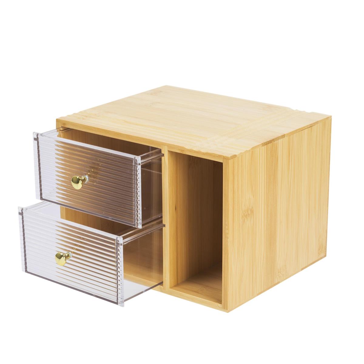 Bodico, Bamboo w Drawers & Cubby 24x18x20cm, wrap+col box