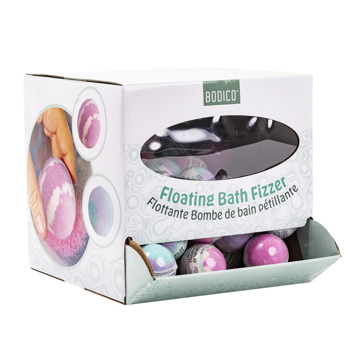Bodico, 50g Floating Bath Fizzer, 1% fragrance, 2asst, shrink,54/pdq,