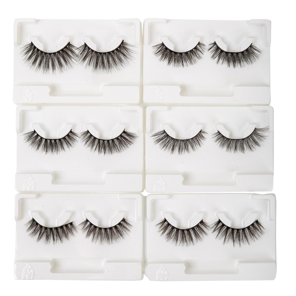 Bodico, Bold Eyelashes with adhesive, 6-asst, col box,