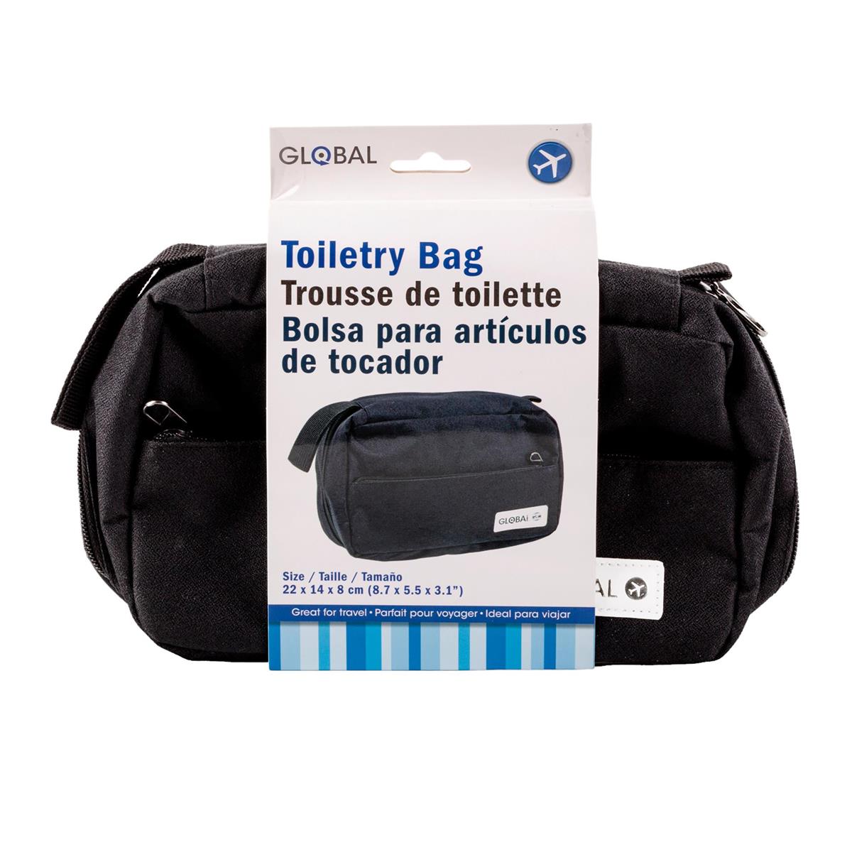 Global, 4-Section Toiletry Bag ,Black,22x14x8cm, 230g, hc