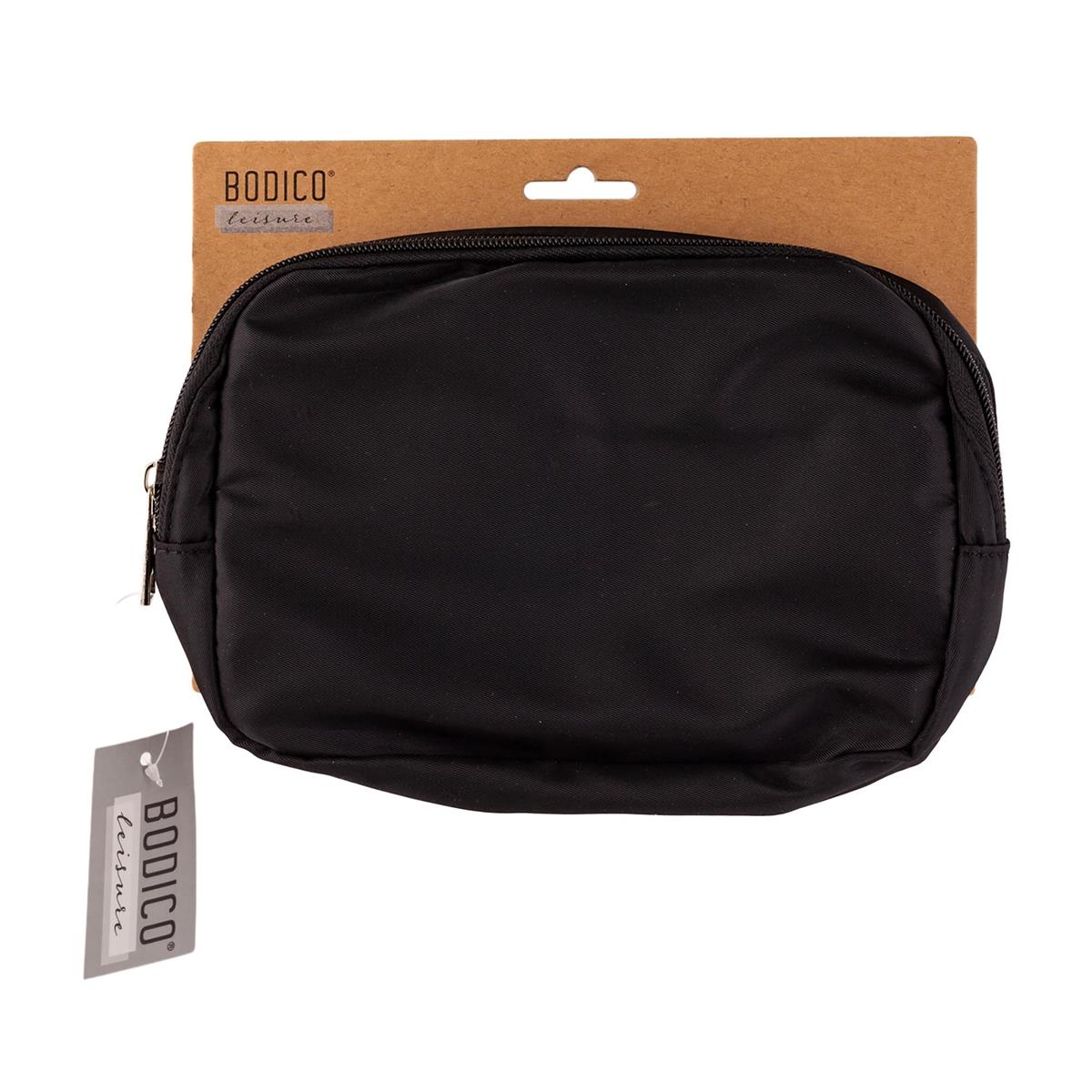 Bodico, Matte Black Fanny Waist Pouch, black, Kraft backcard+h/t